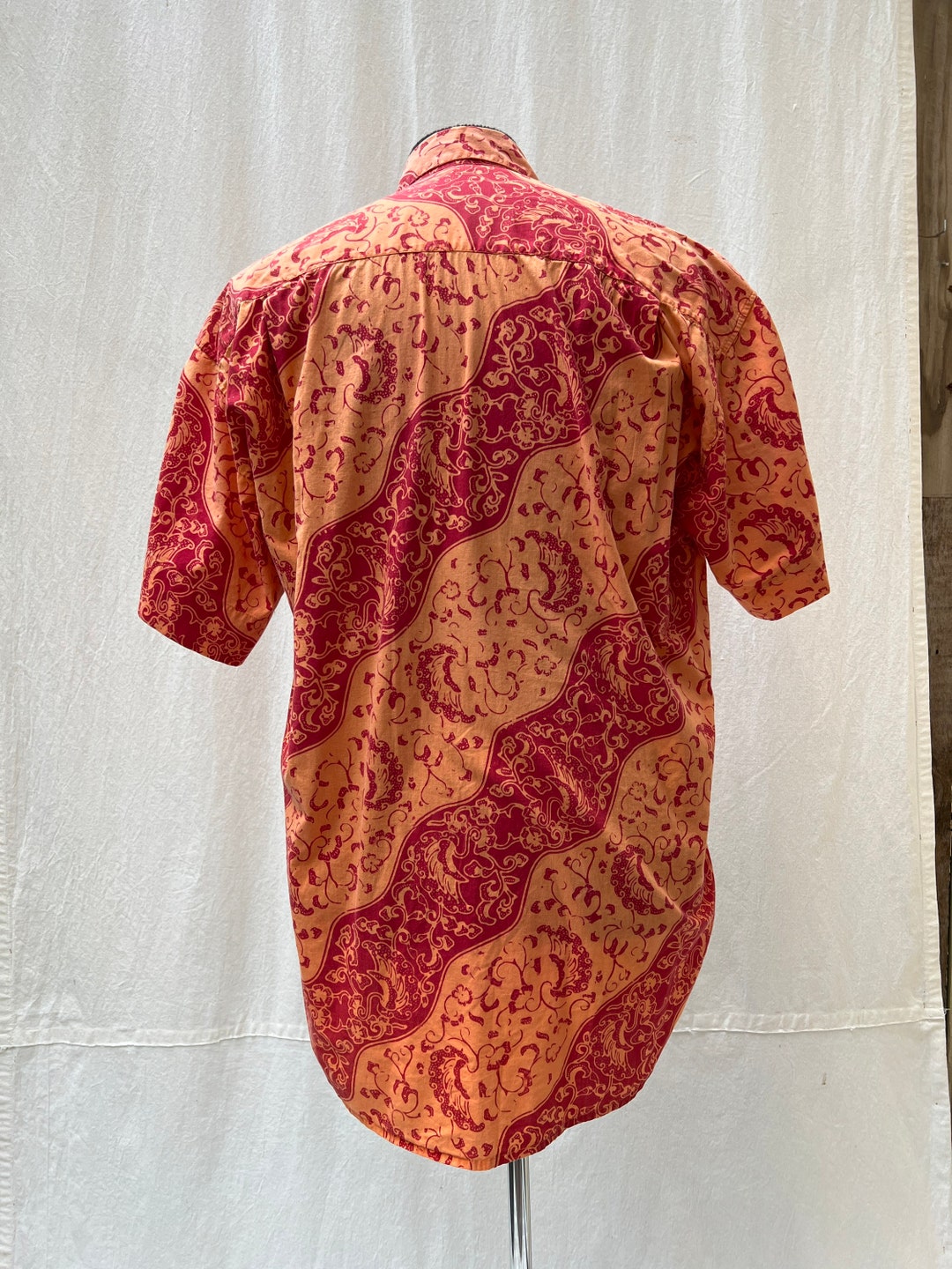 Batik Sablon Screen Printed Cotton Shirt With Matching Pockets and ...