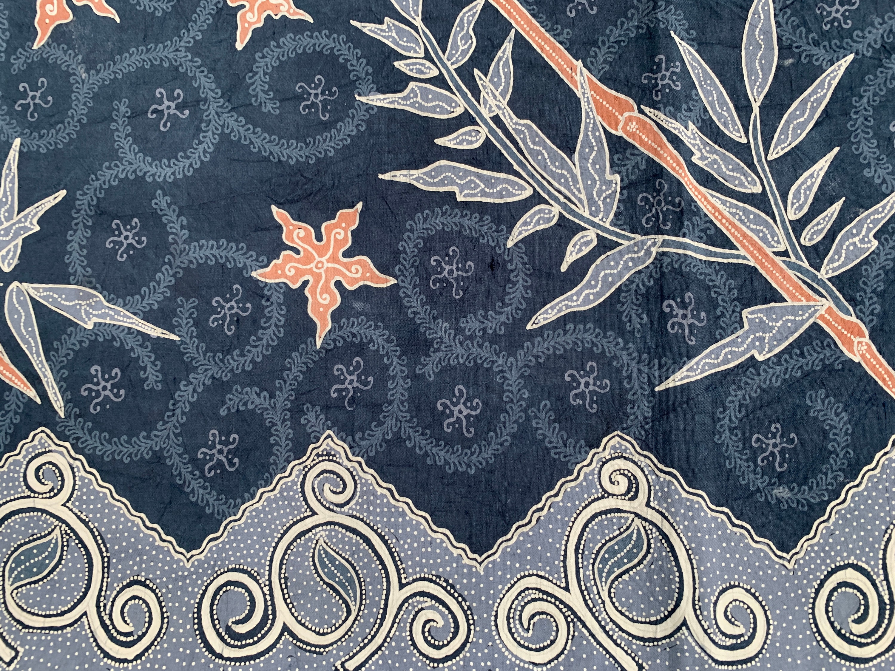 Unique Bamboo Motif Batik on Silk Shawl | Etsy