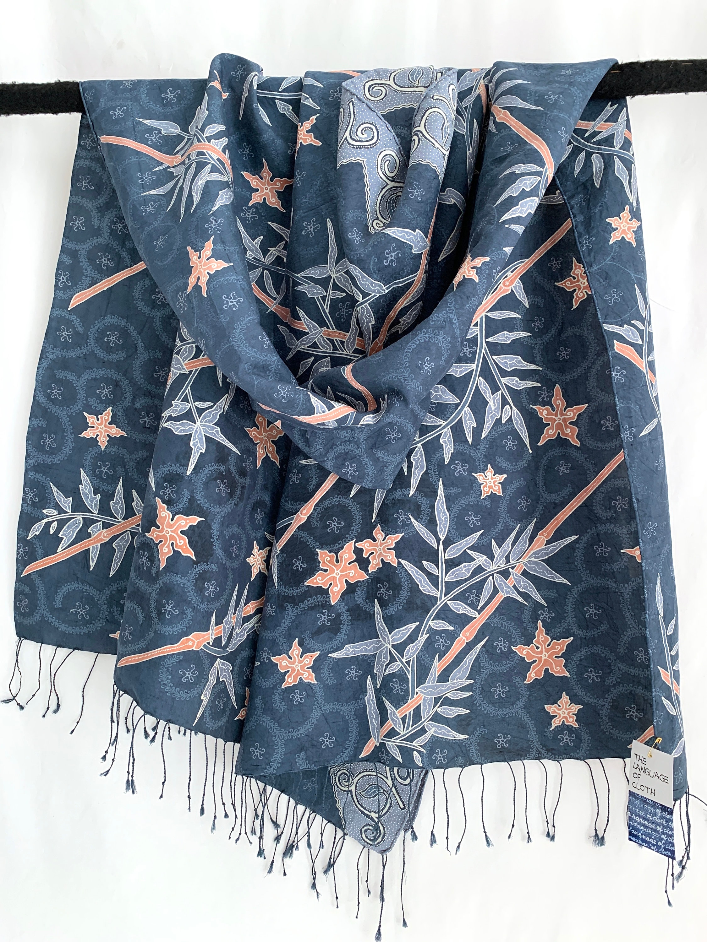 Unique Bamboo Motif Batik on Silk Shawl | Etsy