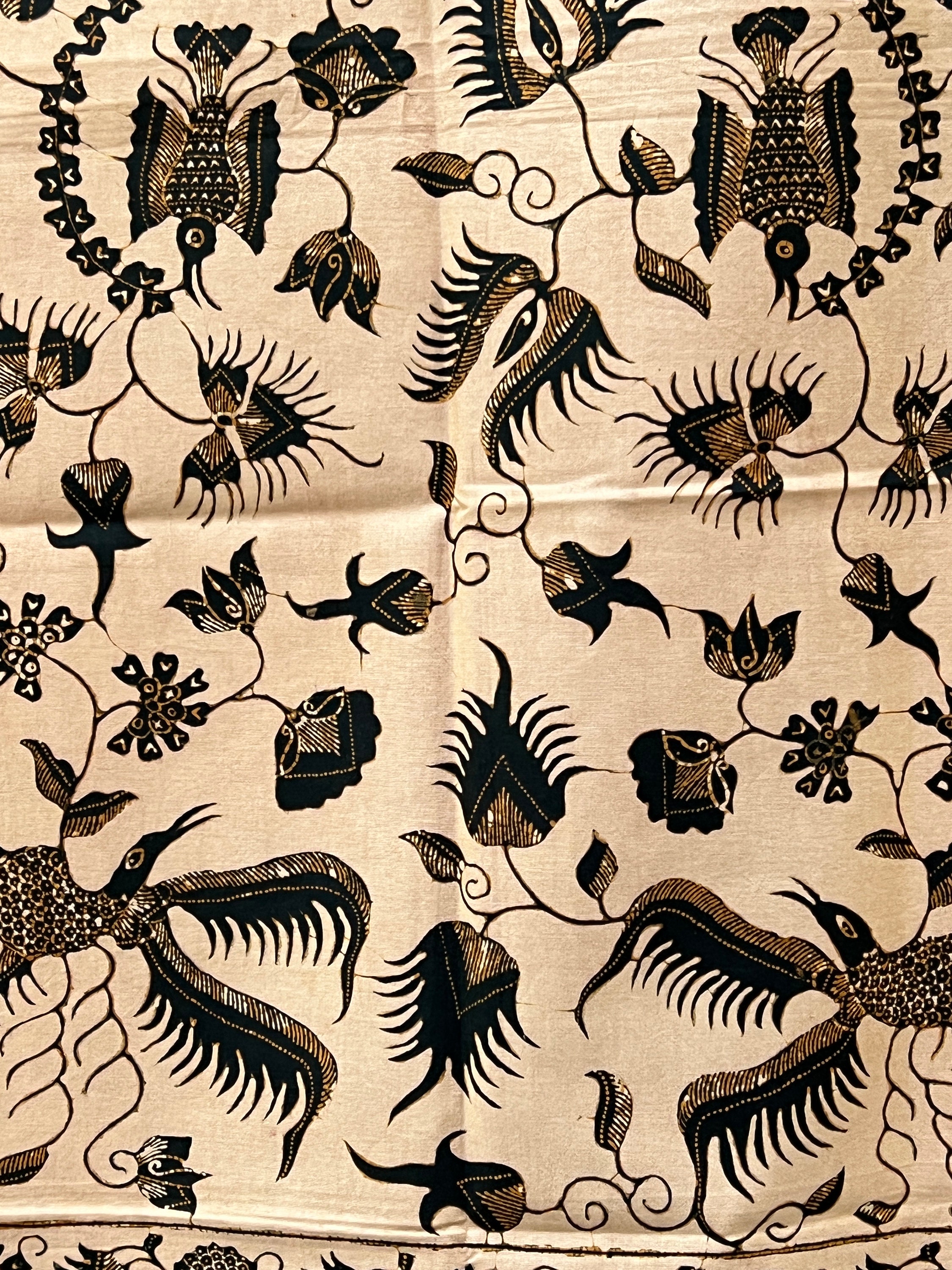 Wall Hanging, Selendang, Wearable Batik Tulis, Floral Motif - Etsy