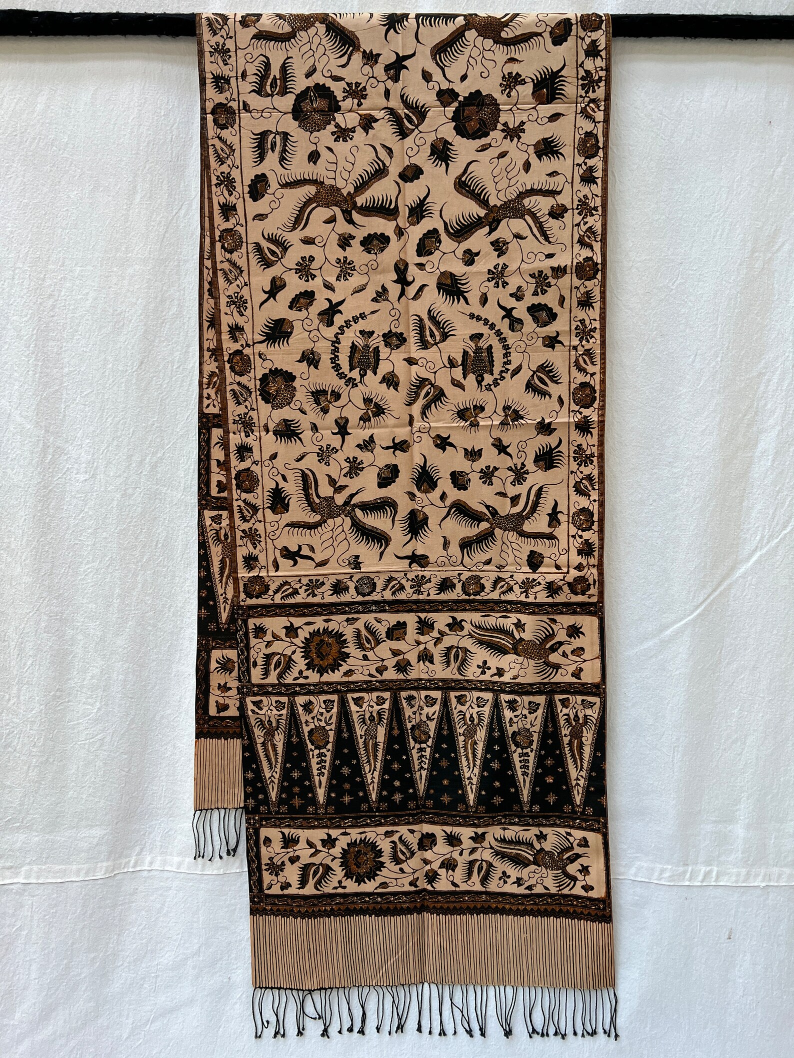 Wall Hanging, Selendang, Wearable Batik Tulis, Floral Motif - Etsy