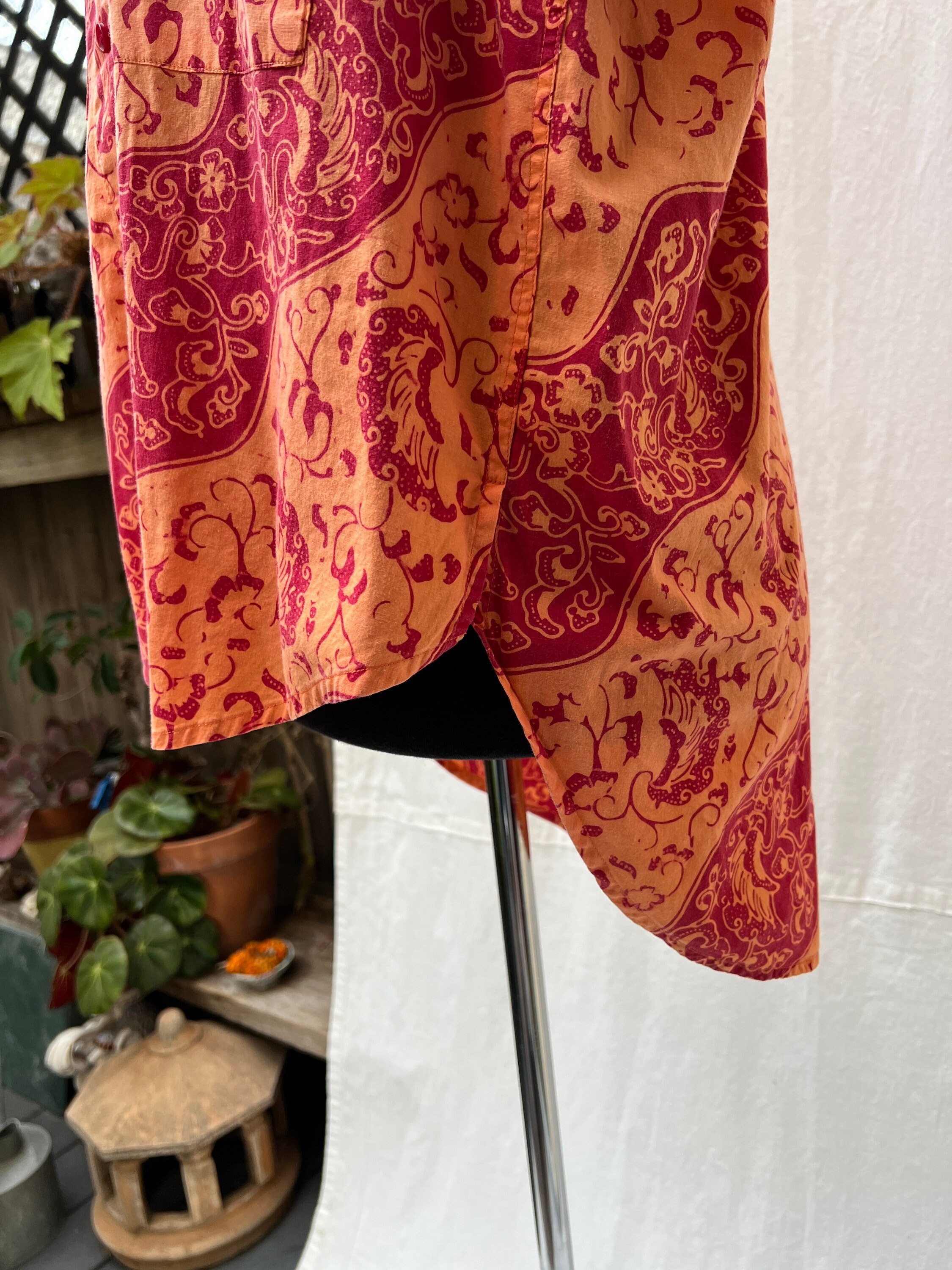 Batik Sablon Screen Printed Cotton Shirt With Matching Pockets and ...