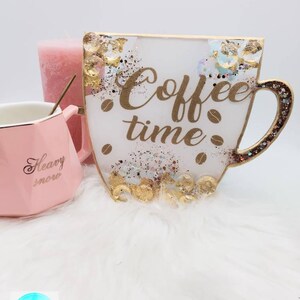 Coffee Bar Tray, Coffee Mug Tray, Decorative Trays, Handmade Resin Tray ...