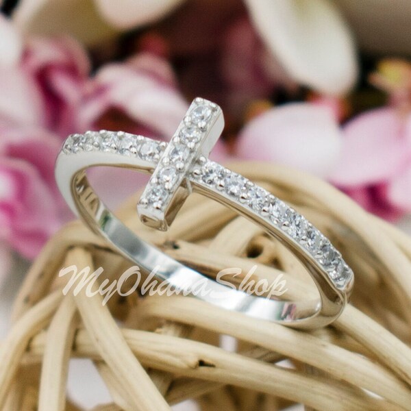 Sideway Cross Ring - Etsy
