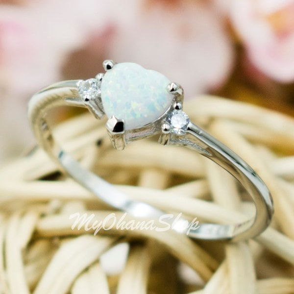 Opal Heart Ring - Etsy