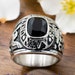 Stainless Steel US Navy Ring for Men. Black Onyx US Military Navy Seal ...