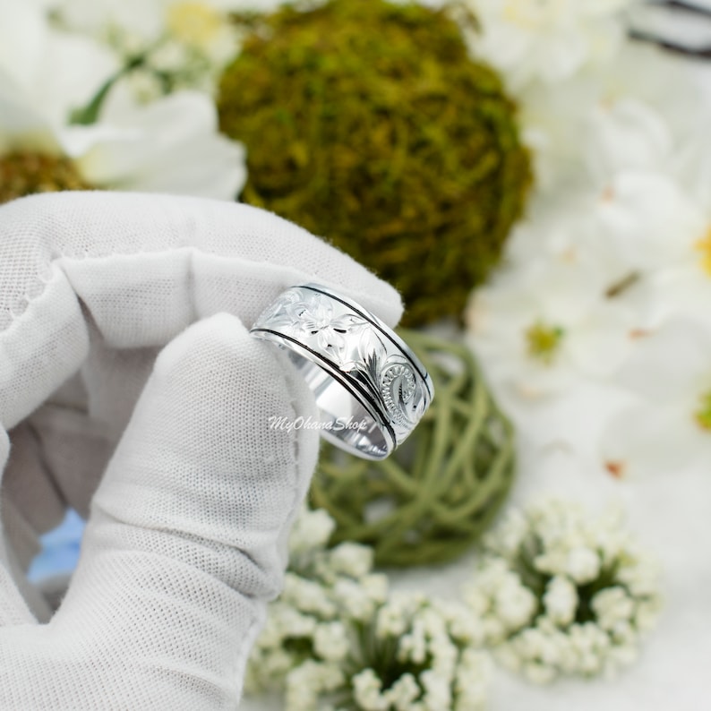 Sterling Silver Hawaiian Ring for Men & Women. Hand Carved - Etsy