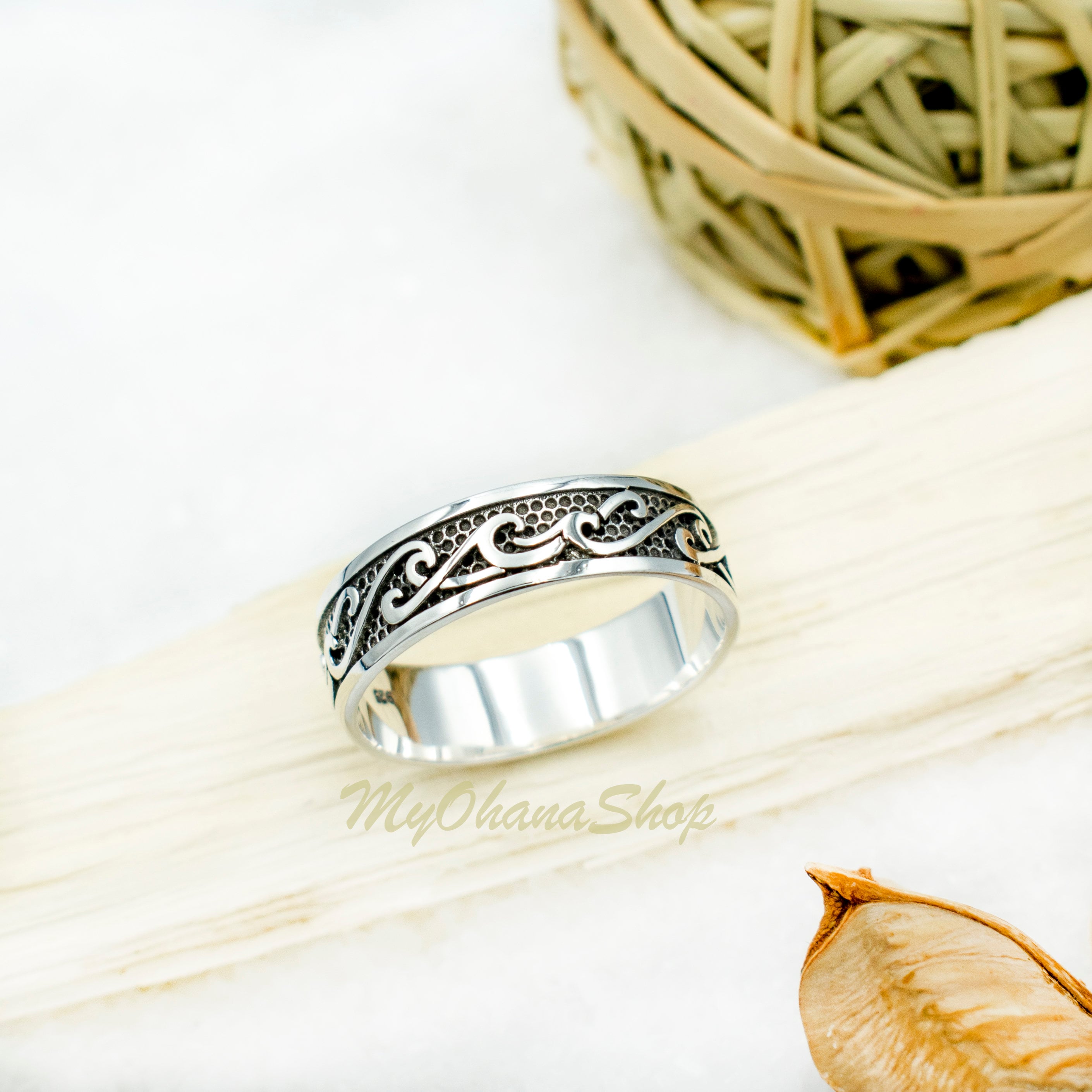 Sterling Silver Ocean Tidal Wave Ring. 7mm Surfer Ring Wave | Etsy UK