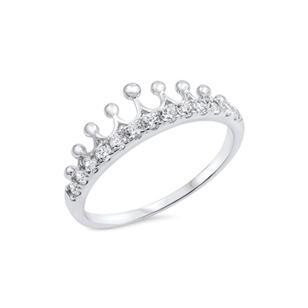 925 Silver Princess, Queen Crown Jewels Ring for Women, Teen Girls ...