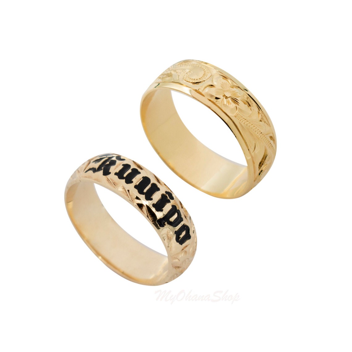 14K Gold Personalized Hawaiian Ring For Men Women. Hand | Etsy