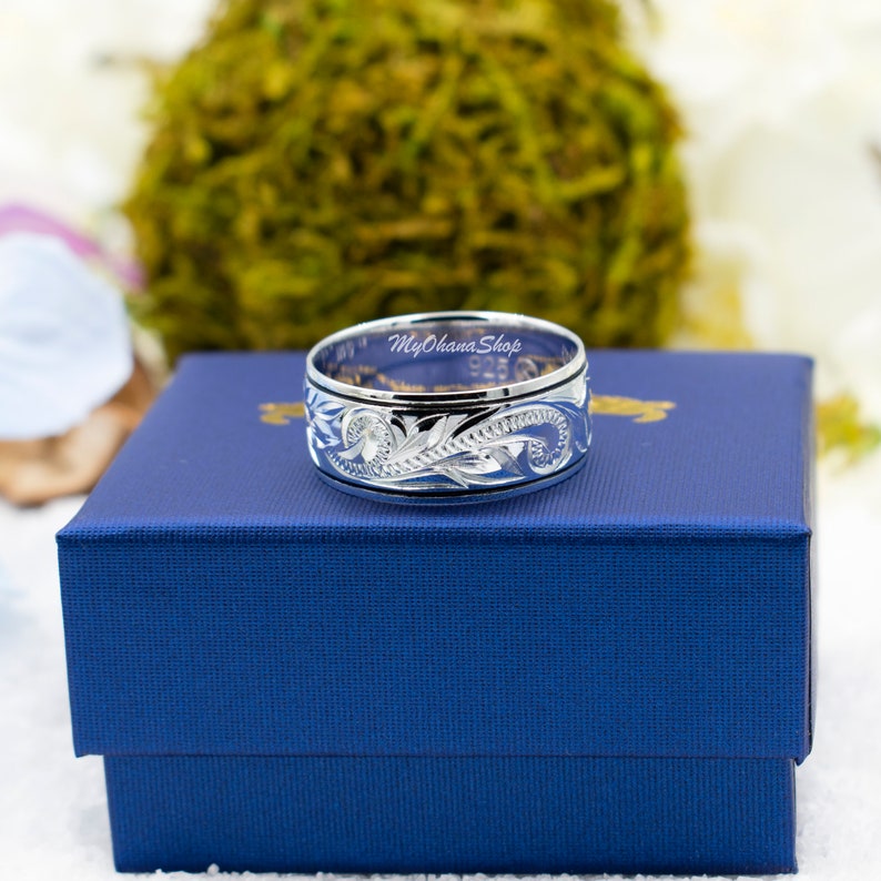 Sterling Silver Hawaiian Ring for Men & Women. Hand Carved - Etsy