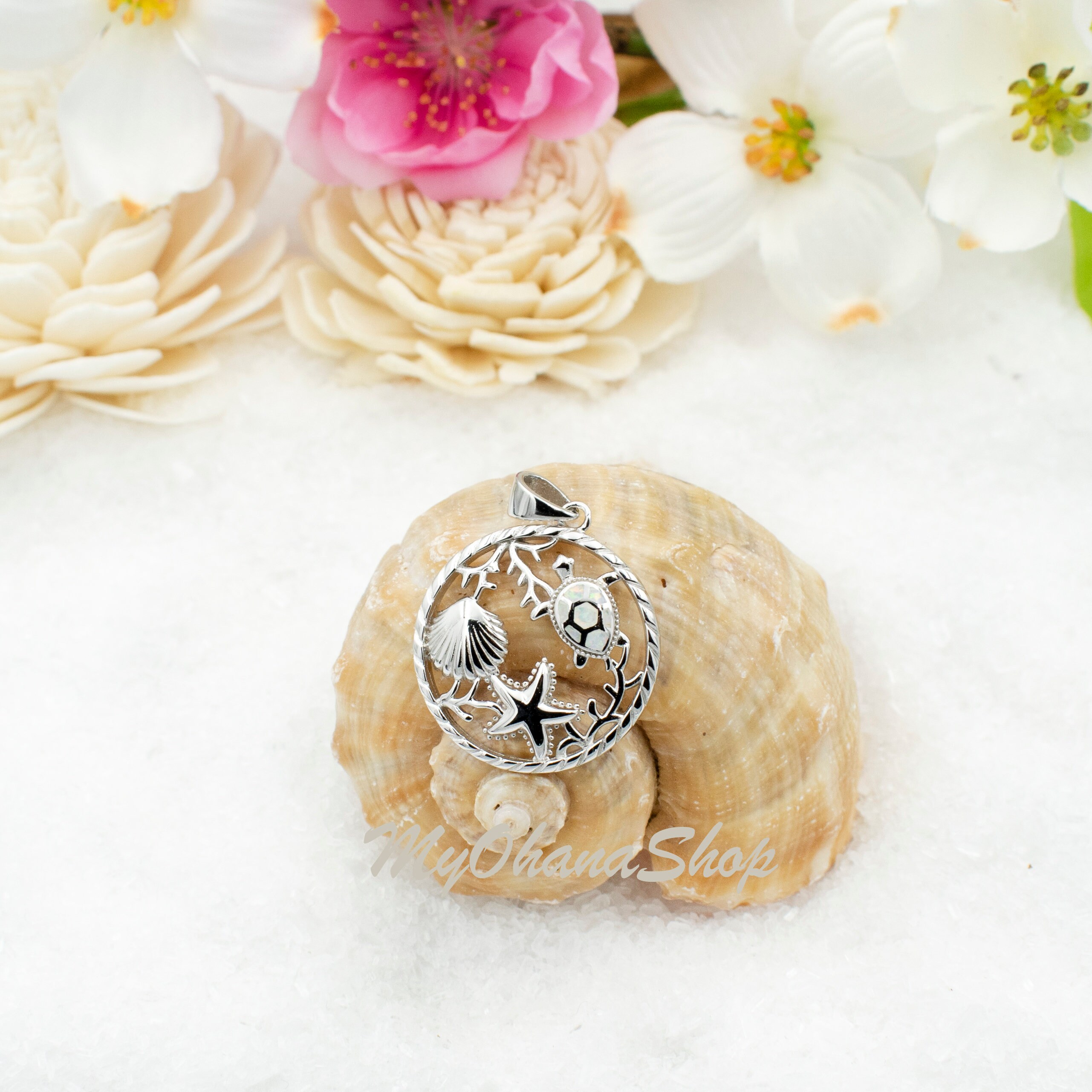 Sterling Silver Sea Life Pendant Necklace. Ocean Turtle | Etsy