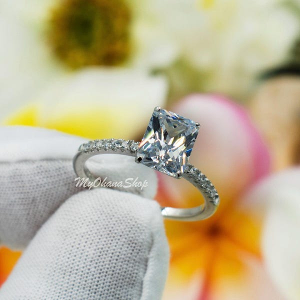 Cz Engagement Ring - Etsy