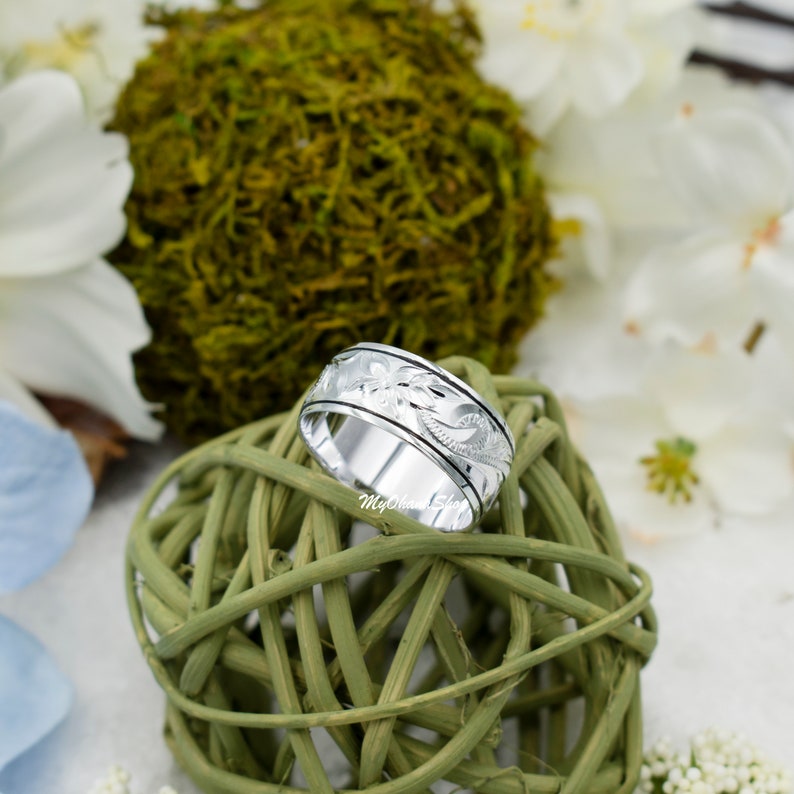 Sterling Silver Hawaiian Ring for Men & Women. Hand Carved - Etsy