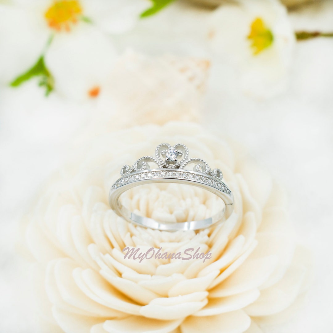 925 Sterling Silver Princess, Queen Crown Ring for Girls, Women. Beauty ...