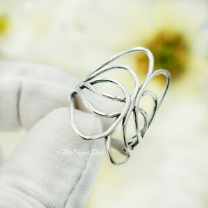 925 Sterling Silver Freeform Ring for Women. 35mm Long, Large Free Form ...