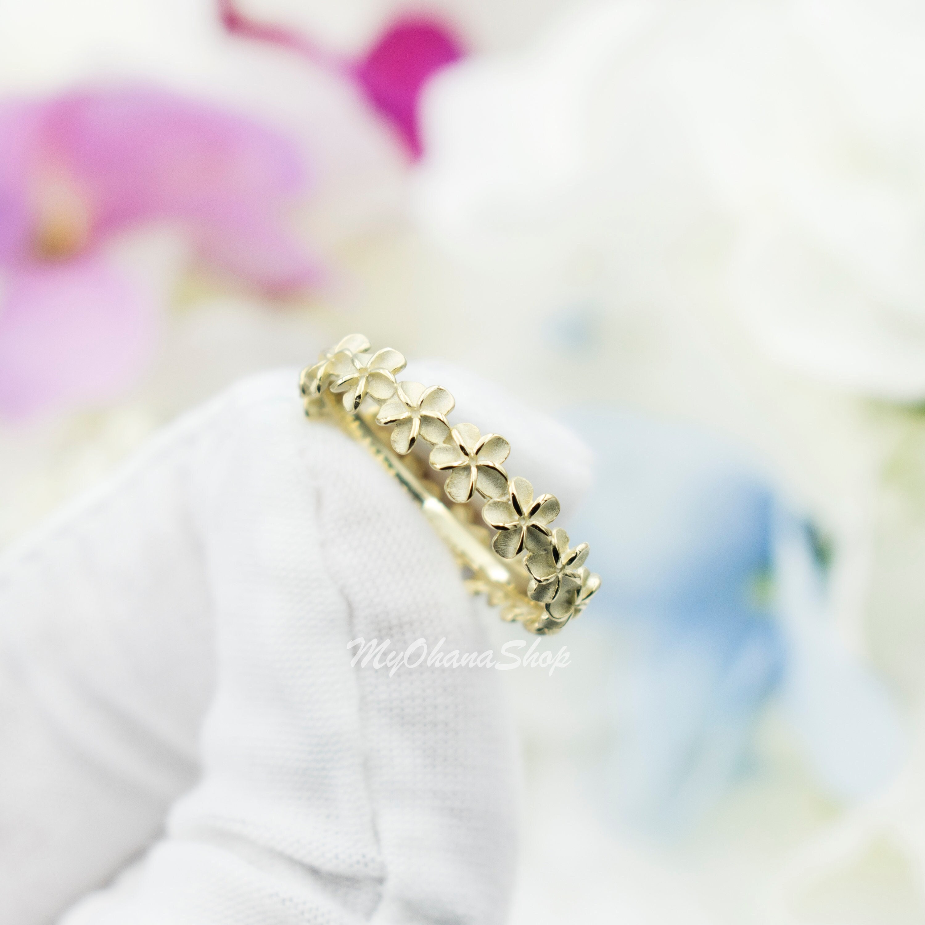 Plumeria eternity ring store