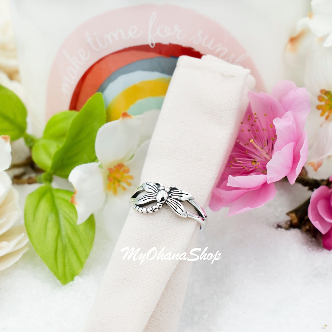 925 Sterling Silver Dragonfly Ring for Women, Girl & Children. Pinky ...