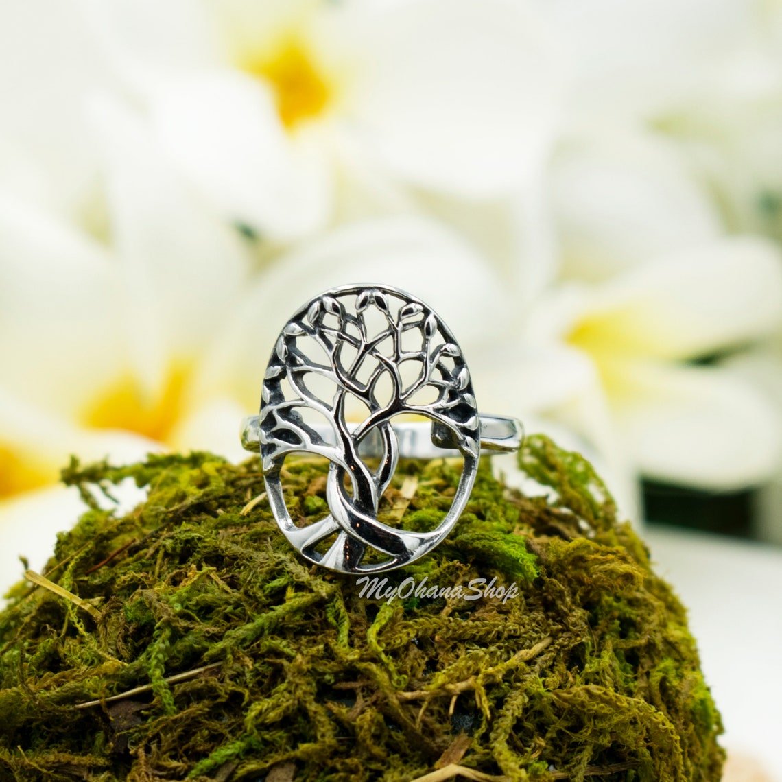 925 Sterling Silver Tree of Life Ring for Women, Girls. 22mm Wide Tree ...