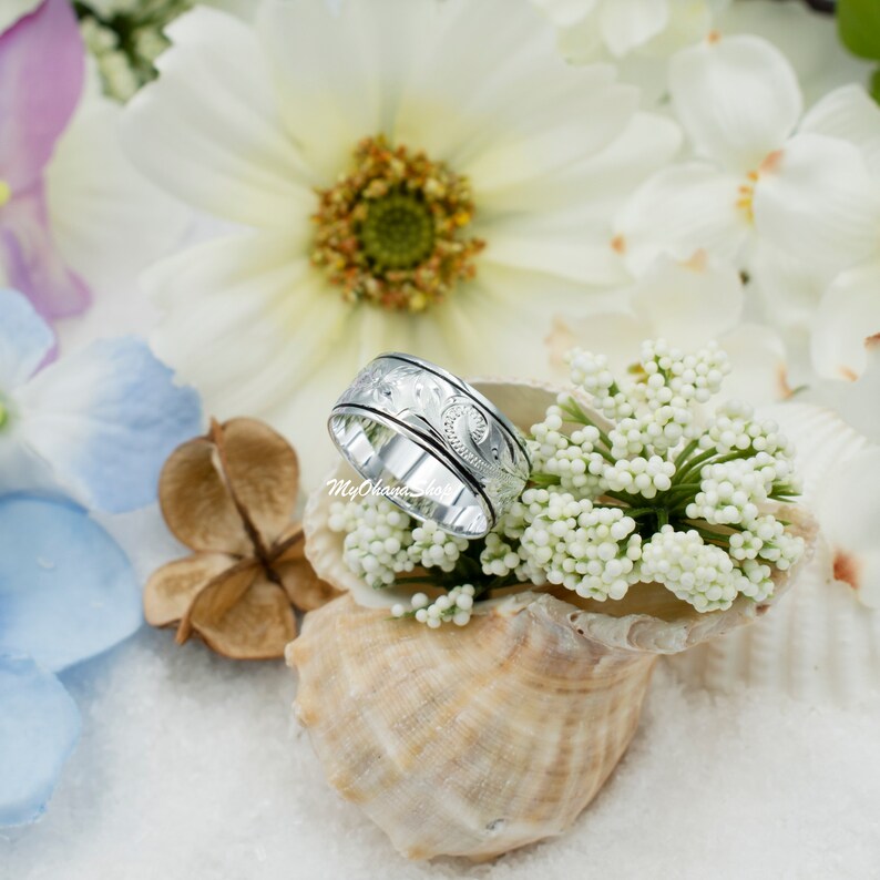 Sterling Silver Hawaiian Ring for Men & Women. Hand Carved - Etsy