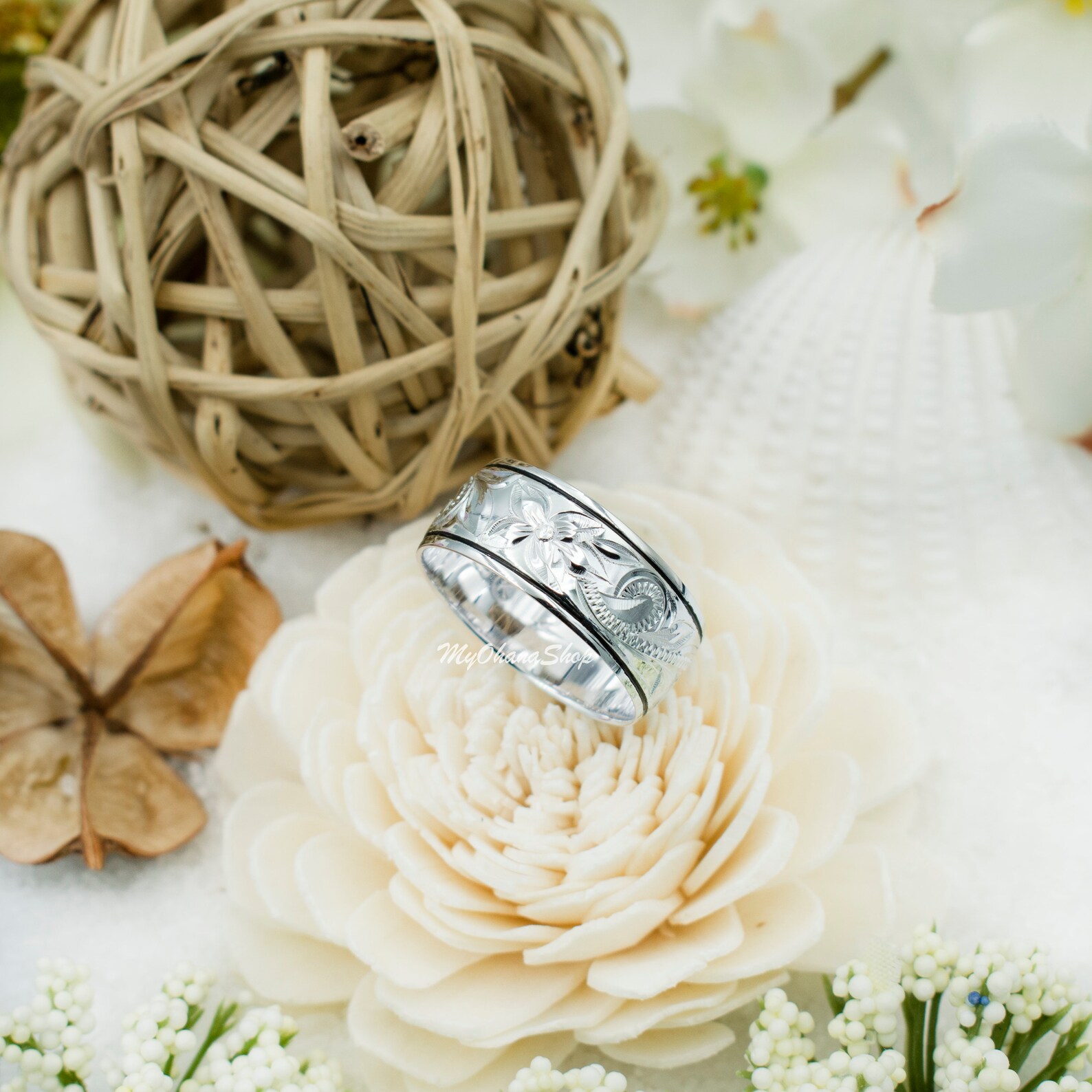 Sterling Silver Hawaiian Ring for Men & Women. Hand Carved - Etsy