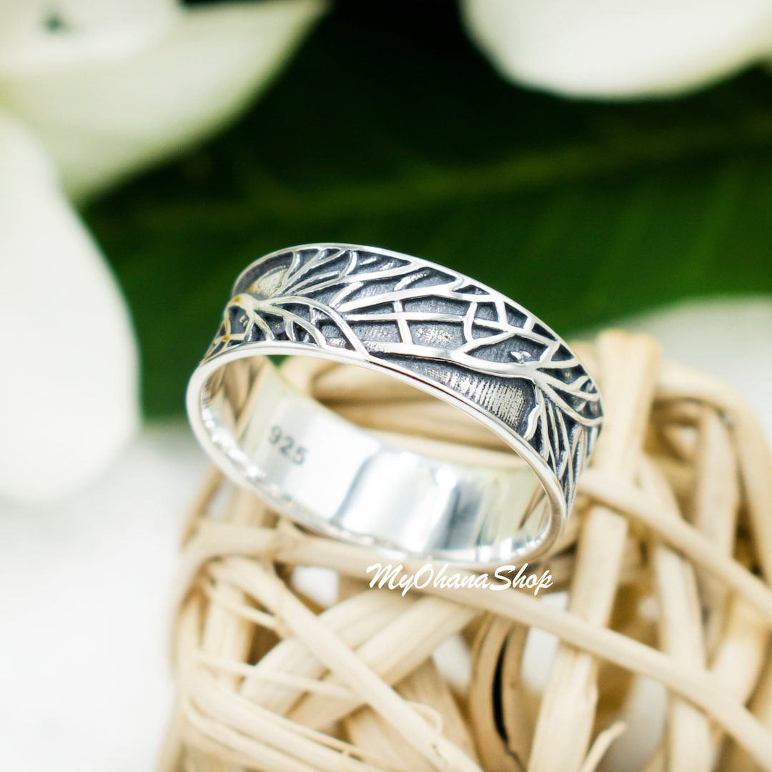 925 Sterling Silver Tree Branch Ring. 7mm Eternity Branch Stackable ...