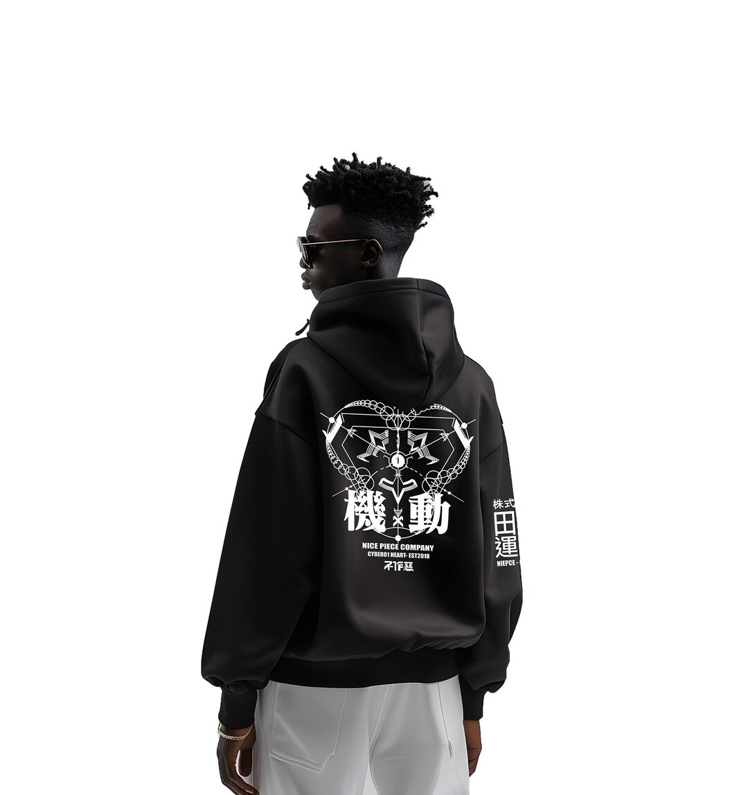 Niepce Cyber Heart Graphic Streetwear Hoodie Techwear Cyberpunk ...