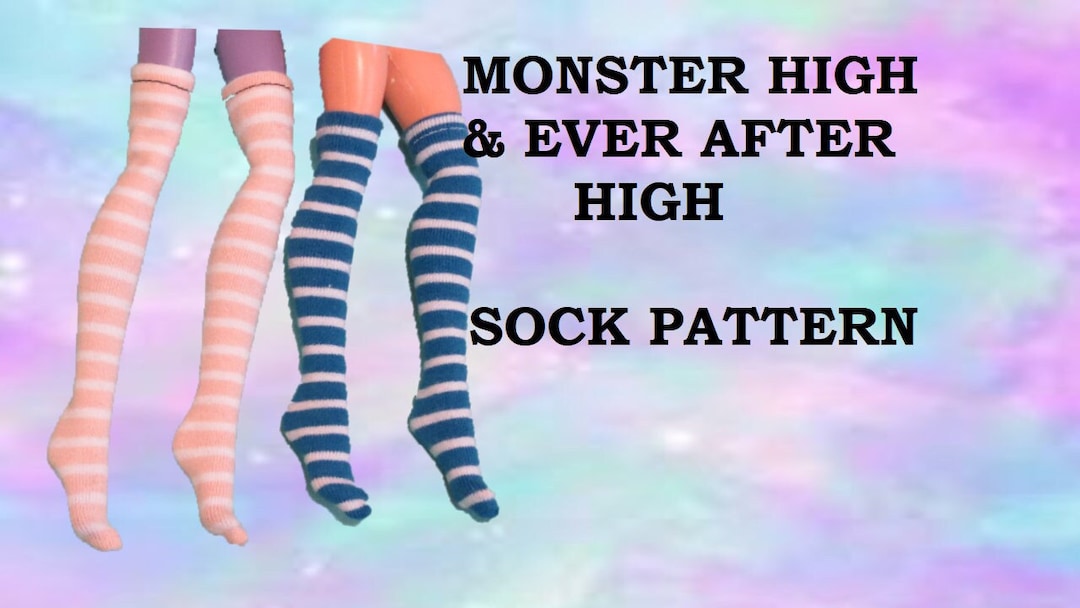 SOCK PDF Pattern & Video Tutorial for Monster High and Ever After High ...