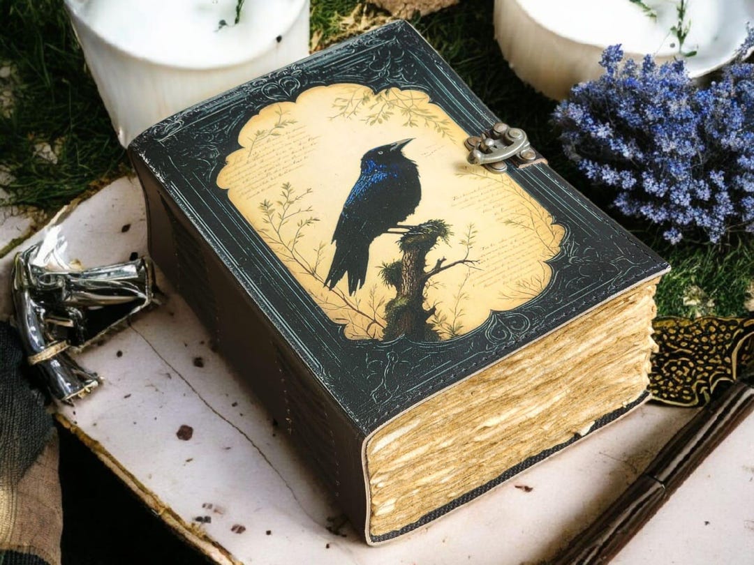 Raven Journal Gothic Handmade Leather Notebook With Aged Paper ...