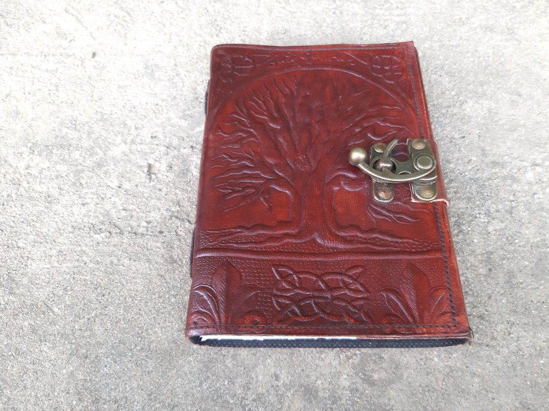 50% off Handmade Tree Embossed Leather Brown Journal With Handmade ...