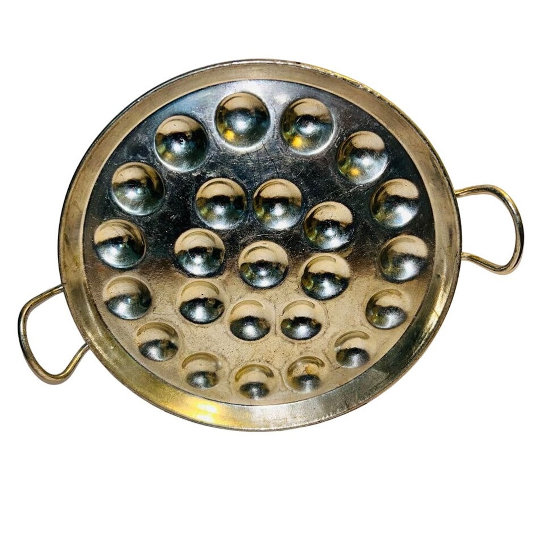 Vintage French Escargot Snail Pan Metal Double Handle - Etsy