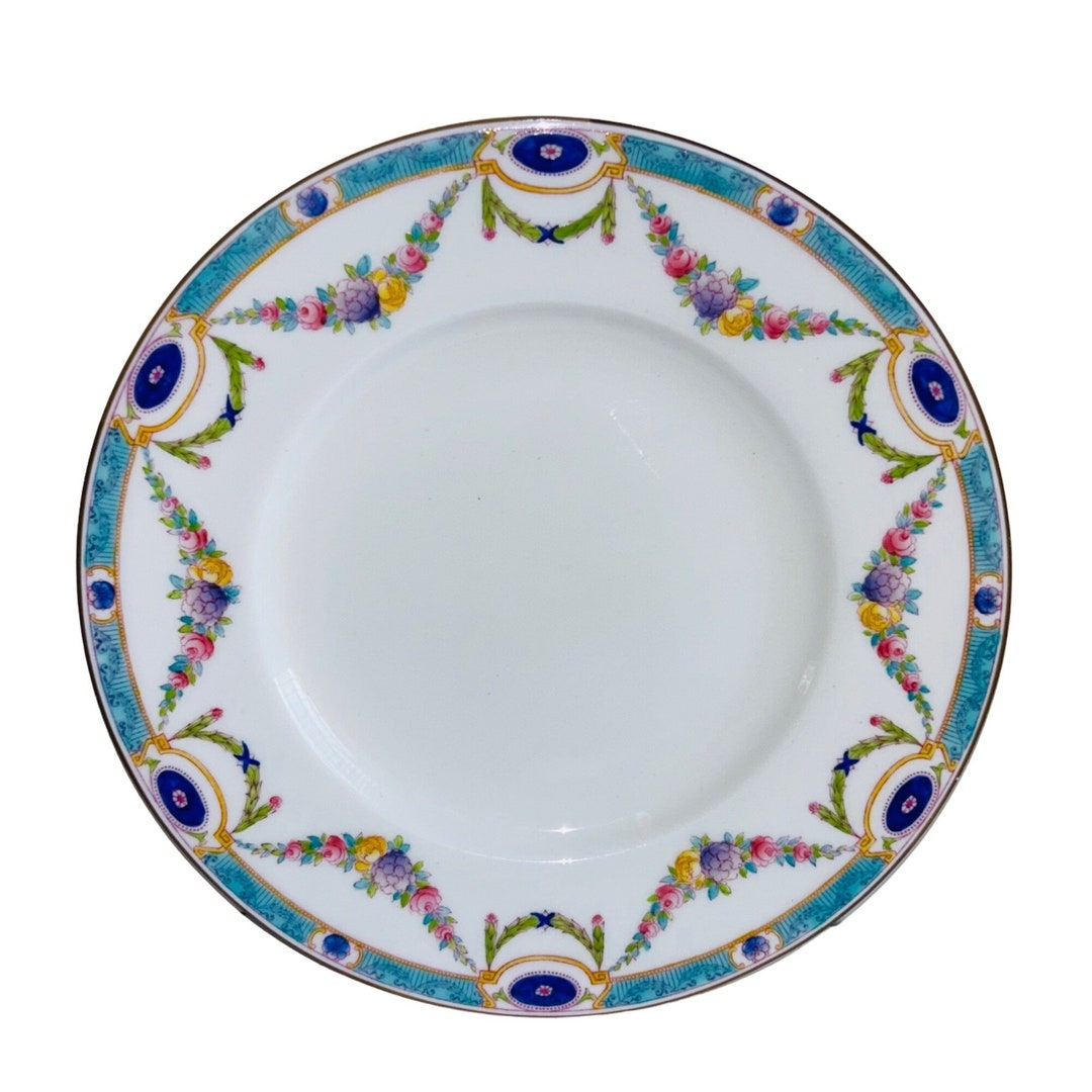 Royal Worcester England puritan Blue Floral Dinner Plate - Etsy