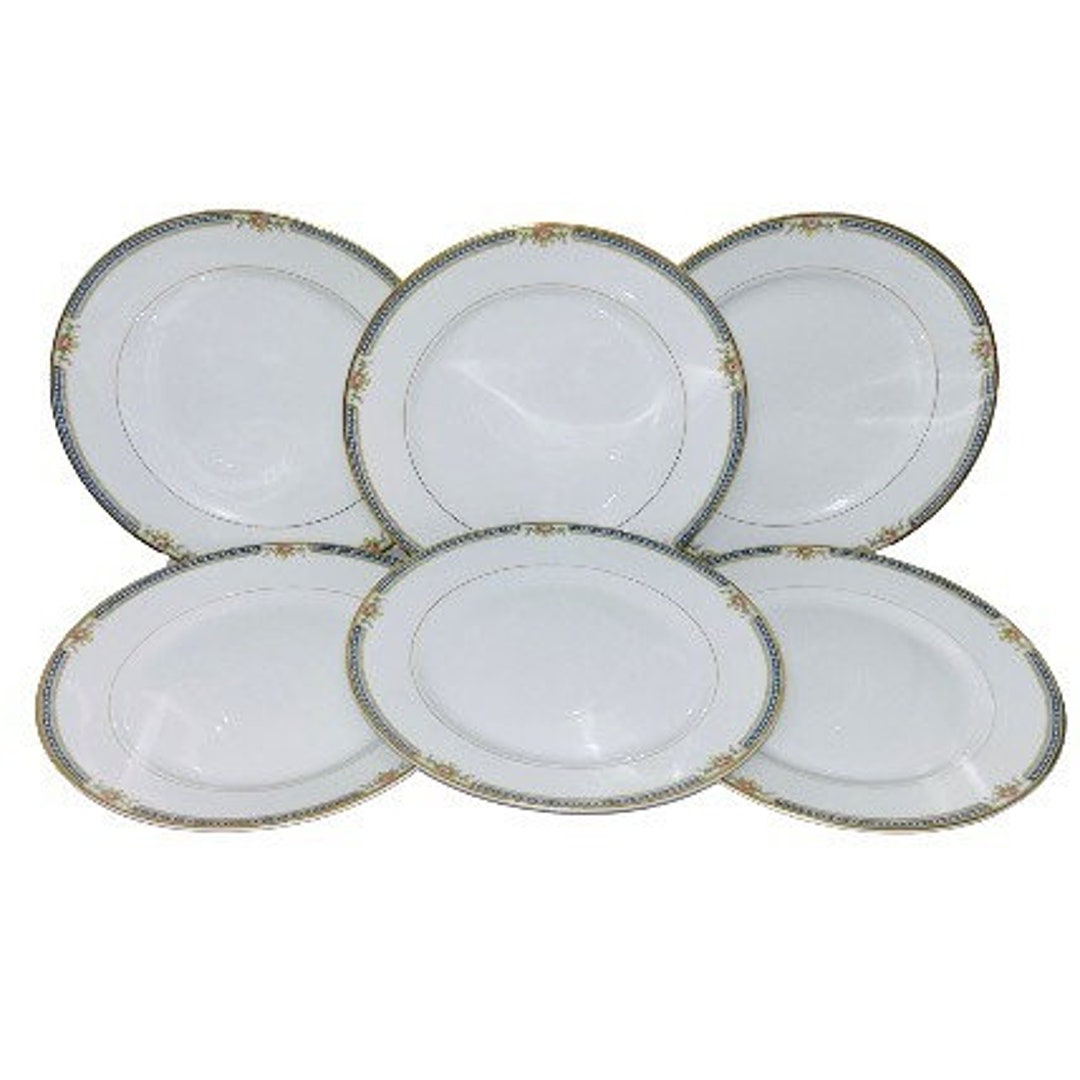 Noritake doris Blue Floral Rim Salad Plates 6 - Etsy