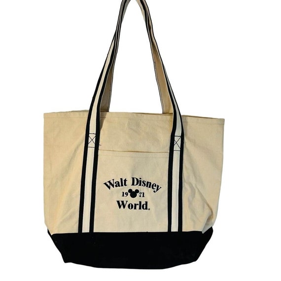 Vintage Walt Disney Canvas Tote Bag W/ Felt Mickey Mo… - Gem