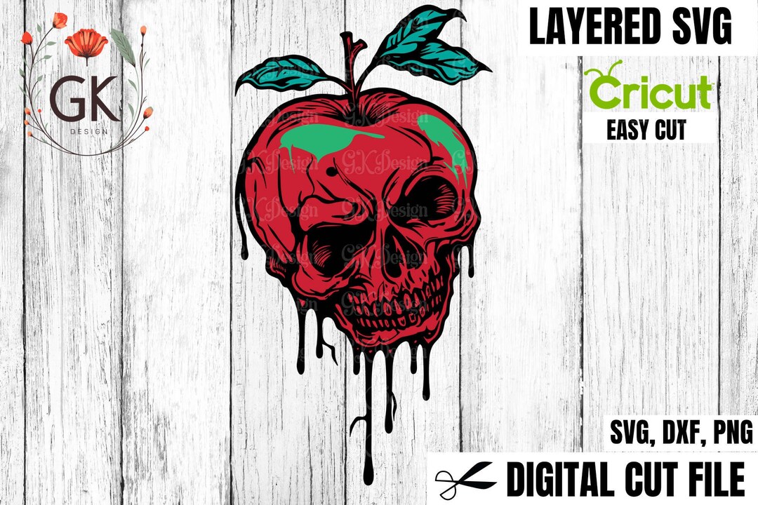 Poisoned Apple Svgred Appleskull Apple Svg Candy Skull Svg - Etsy