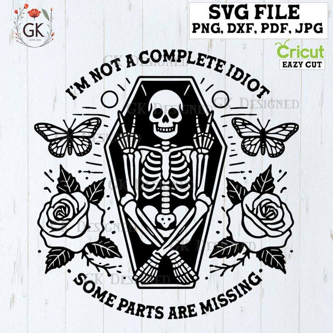 Funny Skeleton Sarcastic SVG: Goth Halloween Clipart (digital Download ...