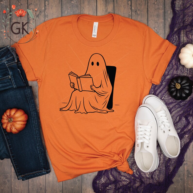 Spooky Boo Ghost Reading Book SVG halloween Book Lover SVG - Etsy