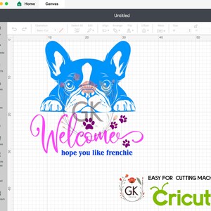 Frenchie Svg,welcome Sign Svg,peeking French Bulldog,door Hanger,round ...