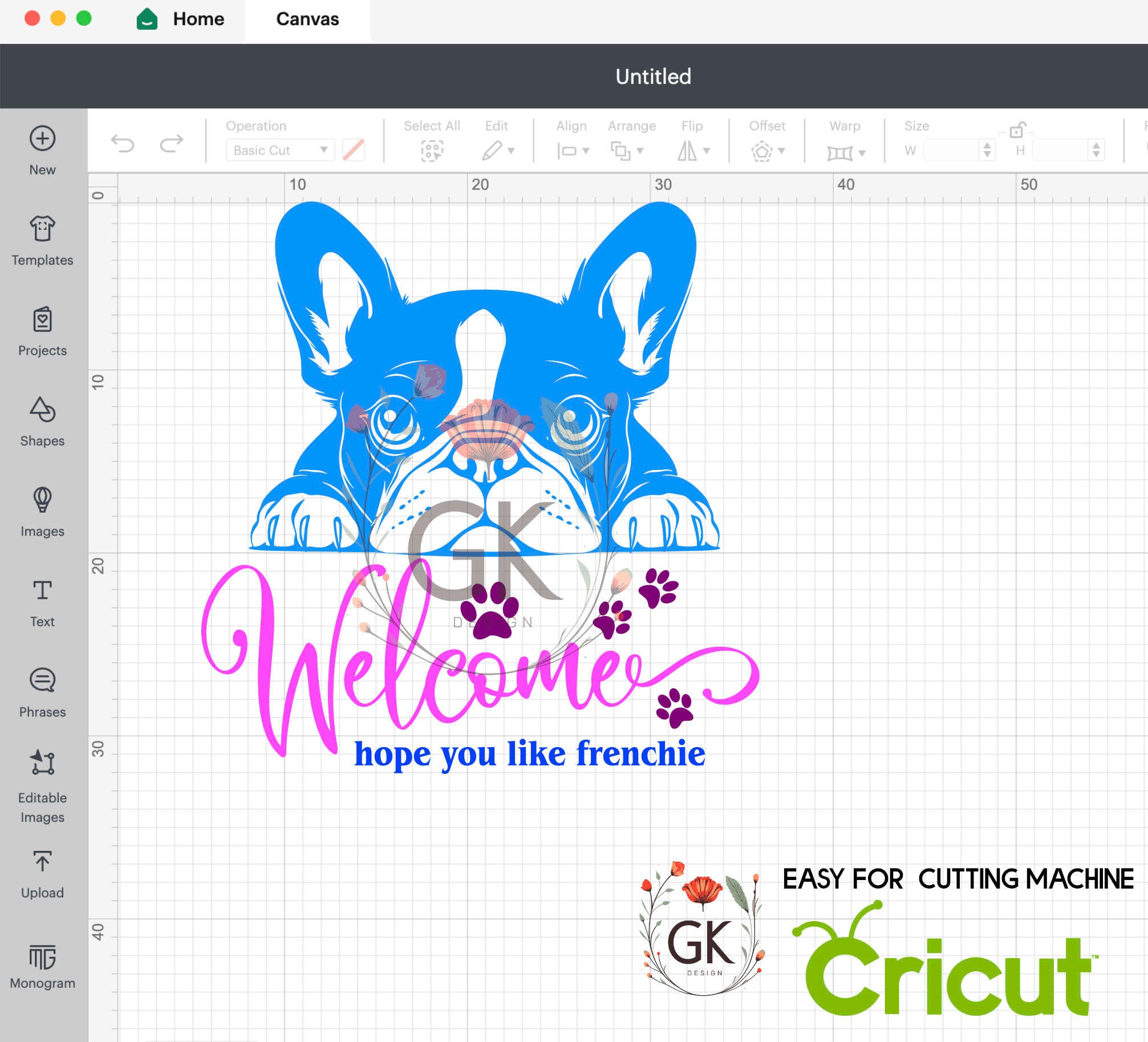 Frenchie Svg,welcome Sign Svg,peeking French Bulldog,door Hanger,round ...