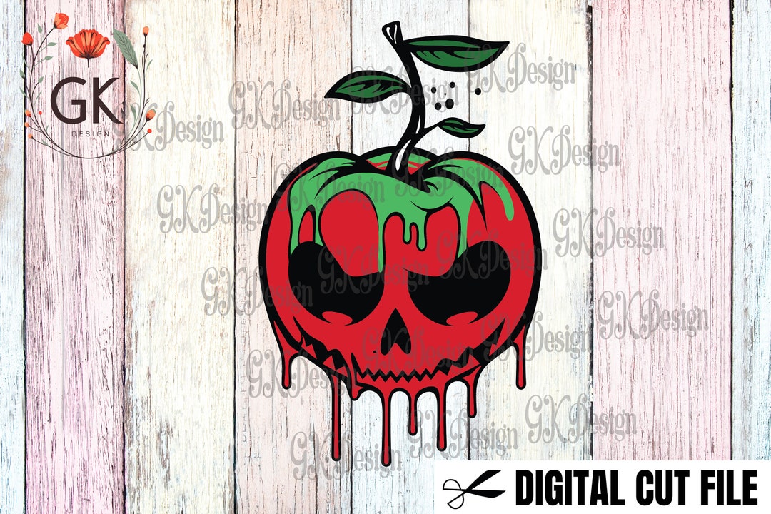 Poisoned Apple Svg, Halloween Red Apple Svg, Apple Skull Svg, Candy ...