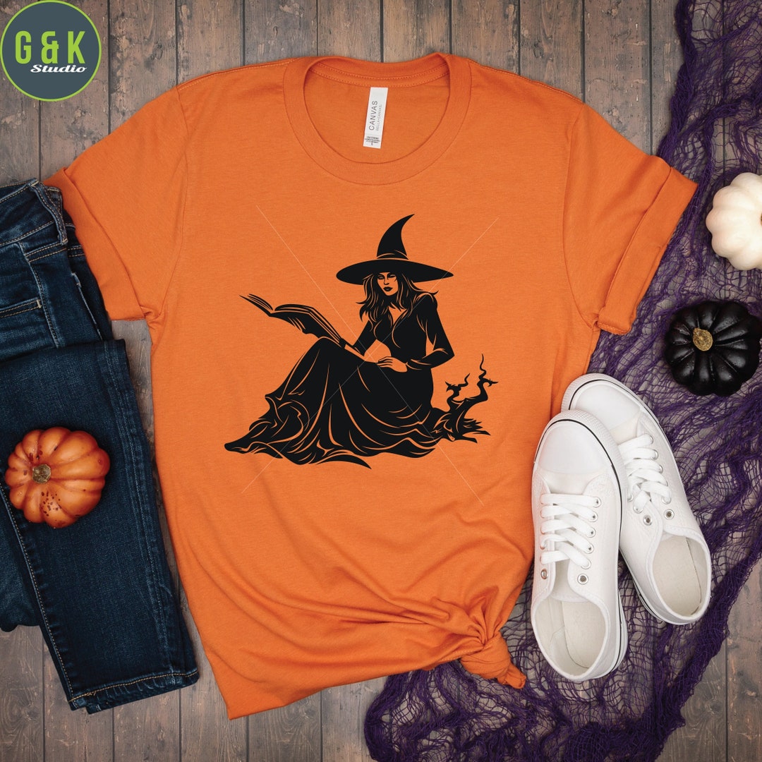 Witch Reading a Book SVG ,halloween Book Lover SVG, Librarian Svg ...
