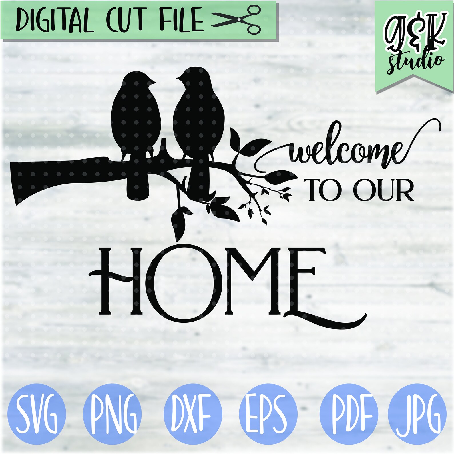 Welcome Sign With Birds, Rustic Door Hanger, Round Welcome Door Sign ...