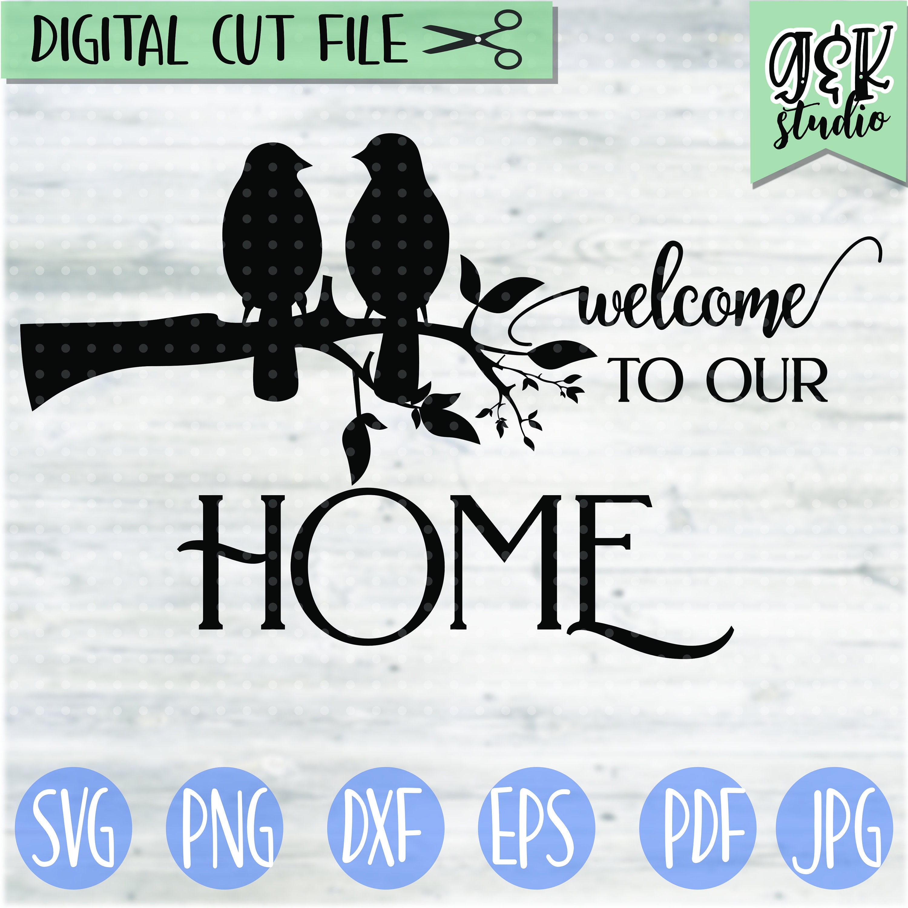 Welcome Sign With Birds, Rustic Door Hanger, Round Welcome Door Sign ...