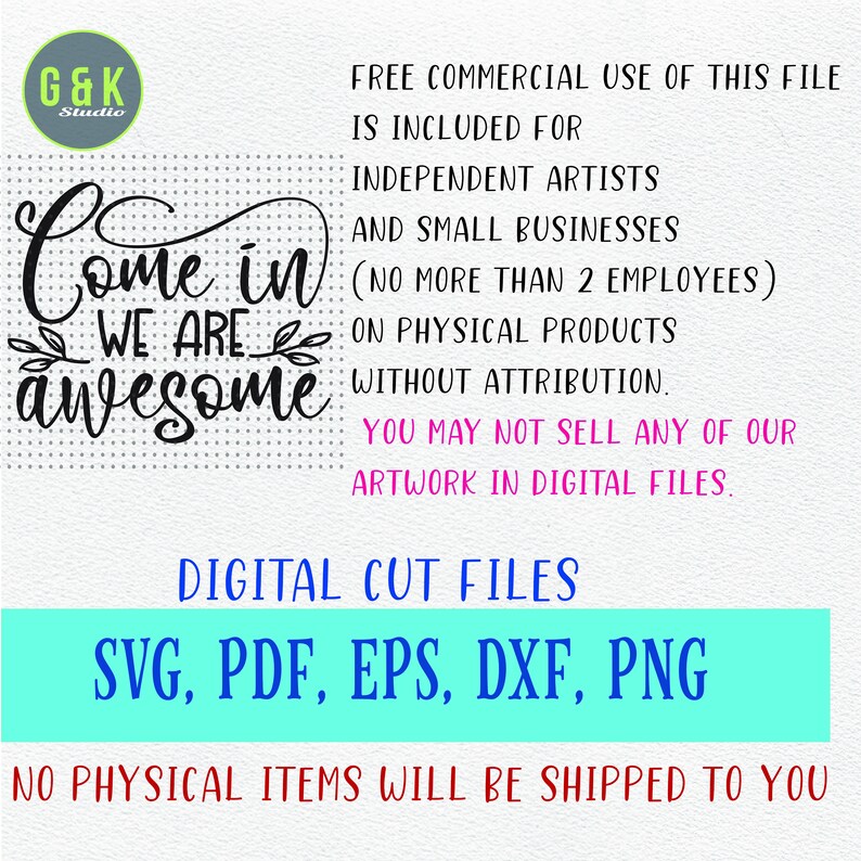 Welcome Svg Door Hanger Come in We Are Awesome Rustic Home - Etsy