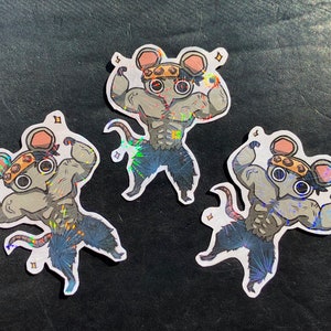 Holographic Muscle Mice Stickers - Etsy