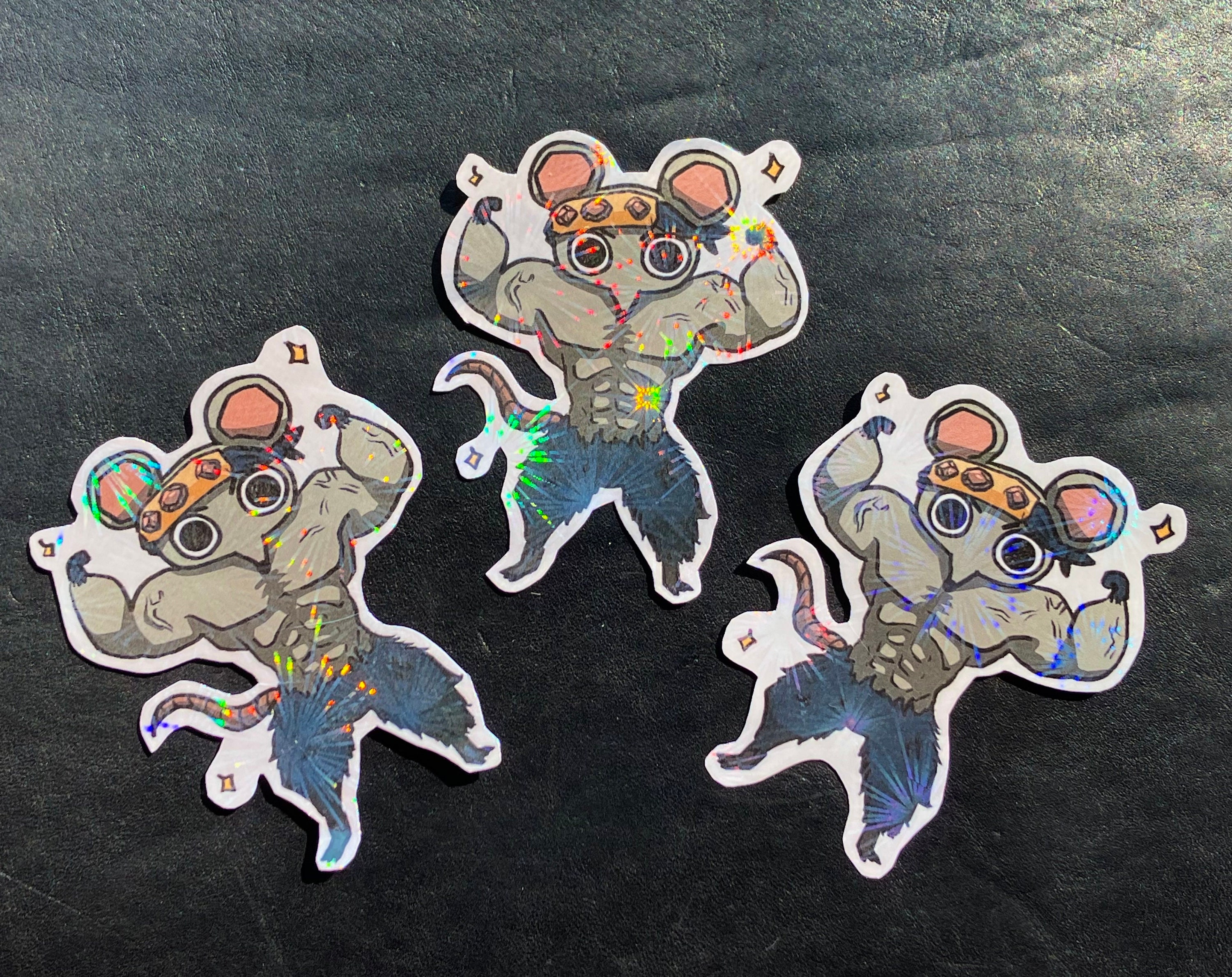 Holographic Muscle Mice Stickers - Etsy