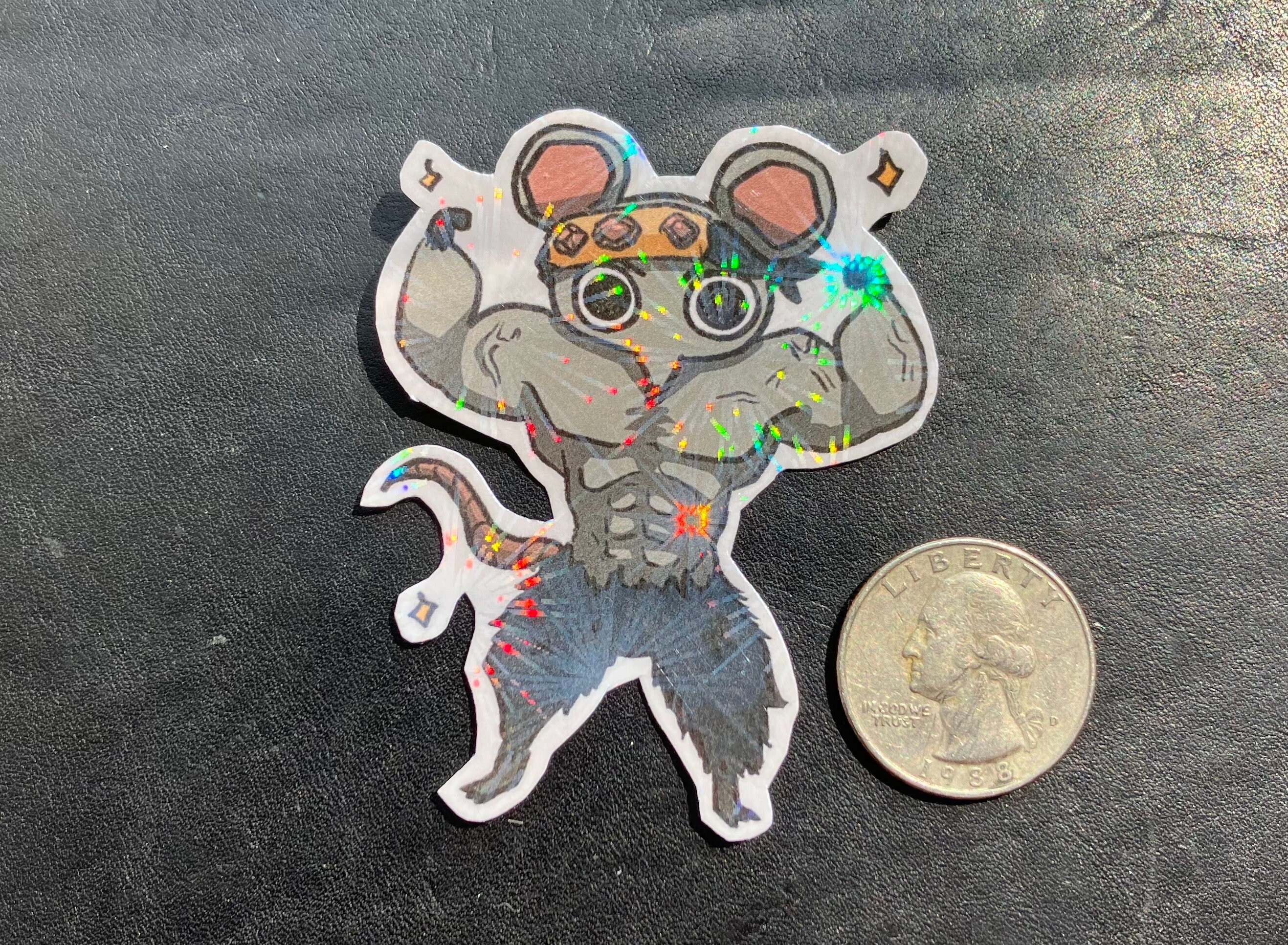 Holographic Muscle Mice Stickers - Etsy