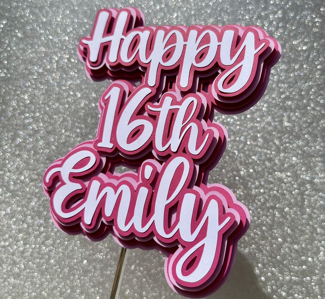 3D Layered Birthday Cake Topper | Personalised | Custom | ANY NUMBER ...