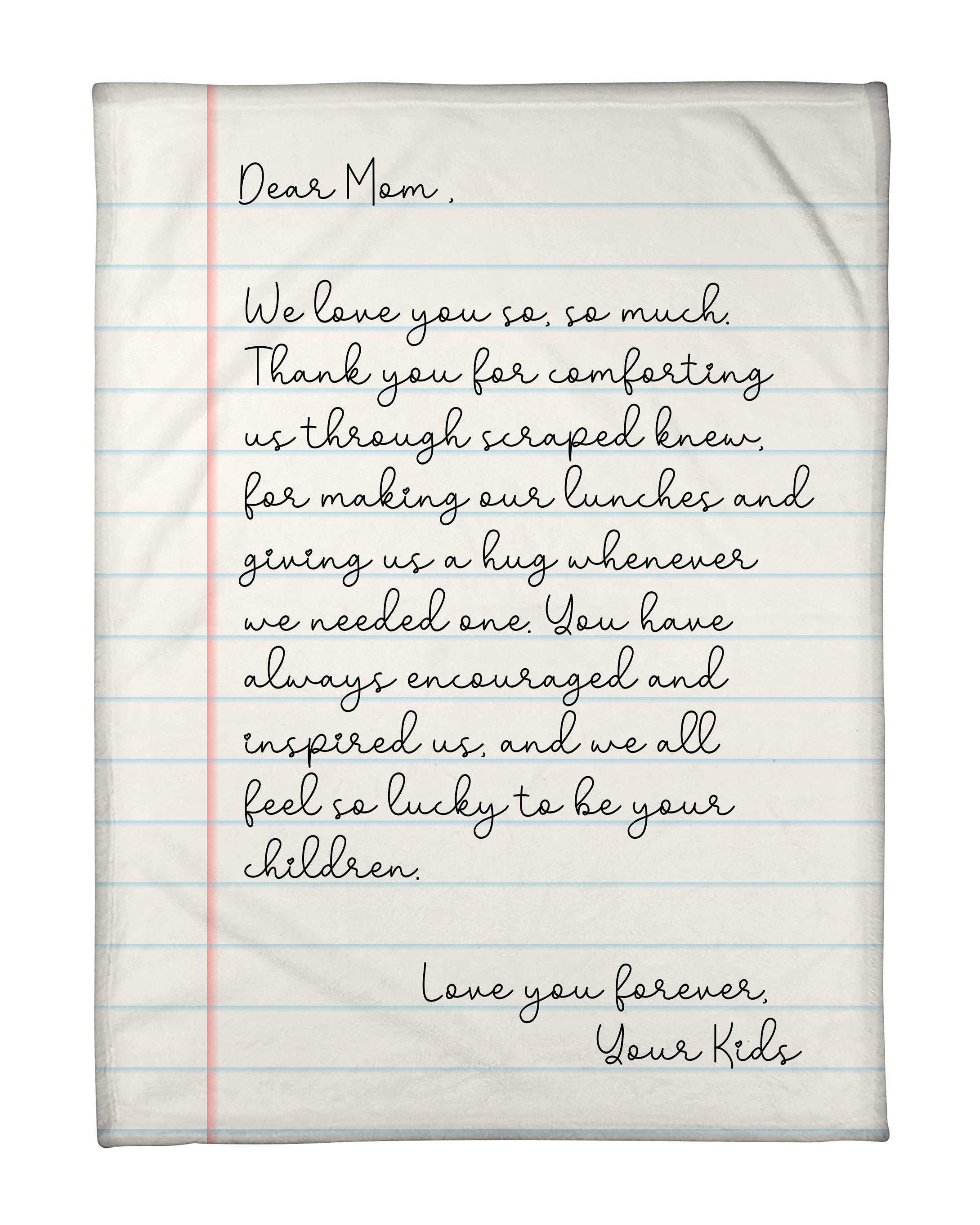 Personalized Dear Mom Love From Kids Love Letter Blanket: | Etsy