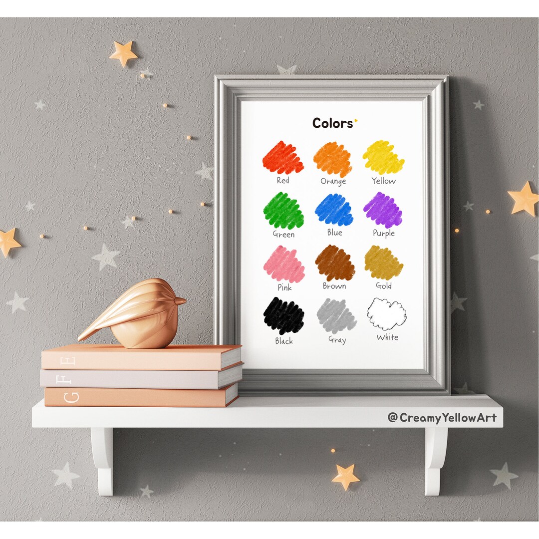 Printable Colors Poster for Kids Room, Classroom, and Nursery - Etsy